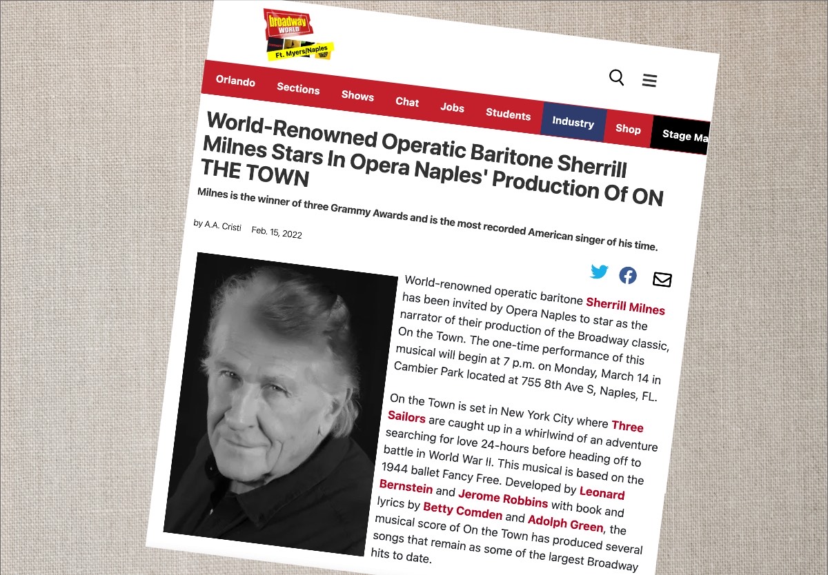 World-Renowned Operatic Baritone Sherrill Milnes Stars In Opera Naples ...