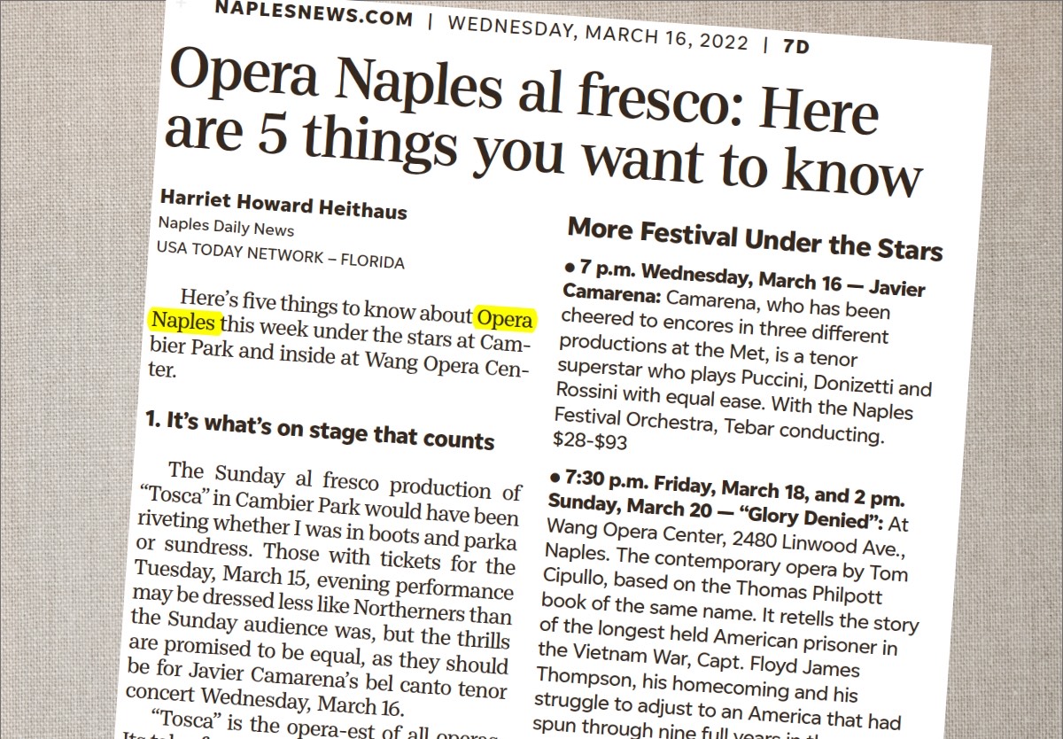 Opera Naples al fresco: Here are 5 things you want to know - Opera Naples
